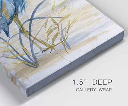 Renditions Gallery Animals Wall Art Abstract Paintings for Decor Rustic Yellow Blue Heron Bird Canvas Artwork Prints for Bedroom Living Room Office Walls - 18"X27" LT15