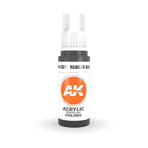 AK-Interactive Rubber Black (17ml) - Model Building Paints and Tools # 11027