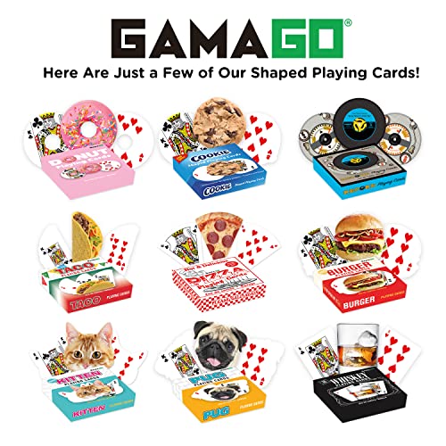 GAMAGO Cookie Playing Cards - Cookie Shaped Deck of Cards to Play Your Favorite Card Games for Birthdays, Stocking Stuffers, White Elephant