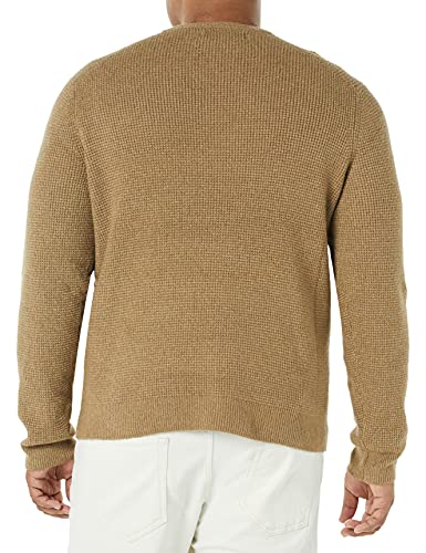 Amazon Essentials Men's Long-Sleeve Soft Touch Waffle Stitch Crewneck Sweater, Brown, X-Large