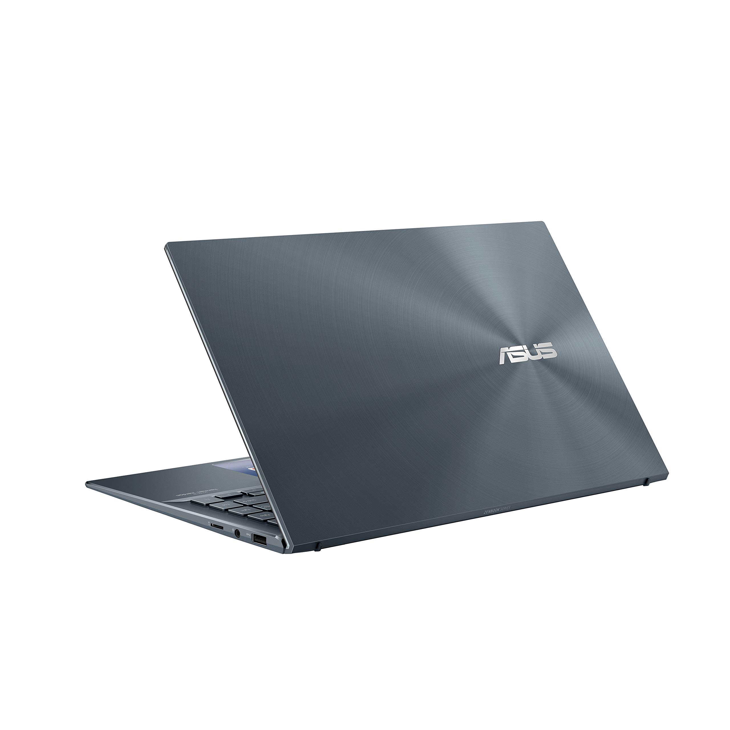 ASUS ZenBook 14 Ultra-Slim Laptop 14” FHD NanoEdge Bezel Display, Intel Core i7-1165G7, NVIDIA MX450, 16GB RAM, 512GB SSD, ScreenPad 2.0, Thunderbolt 4, Windows 10 Pro, Pine Grey, UX435EG-XH74