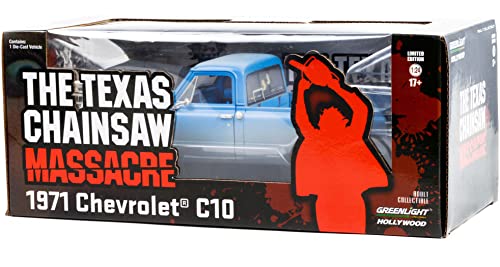 1971 Chevy C10 Pickup Truck Light Blue (Dusty) The Texas Chainsaw Massacre (1974) Movie 1/24 Diecast Model Car by Greenlight 84141
