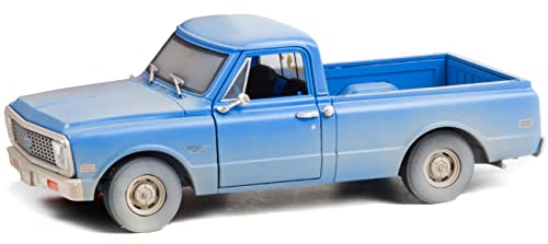 1971 Chevy C10 Pickup Truck Light Blue (Dusty) The Texas Chainsaw Massacre (1974) Movie 1/24 Diecast Model Car by Greenlight 84141