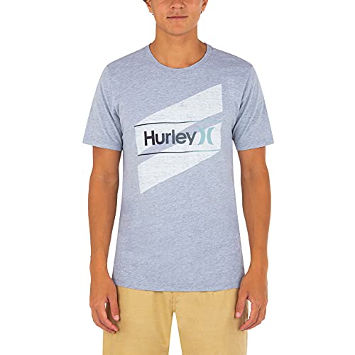 Hurley mens Icon Slash Gradient T-shirt T Shirt, Heather Grey, Large US