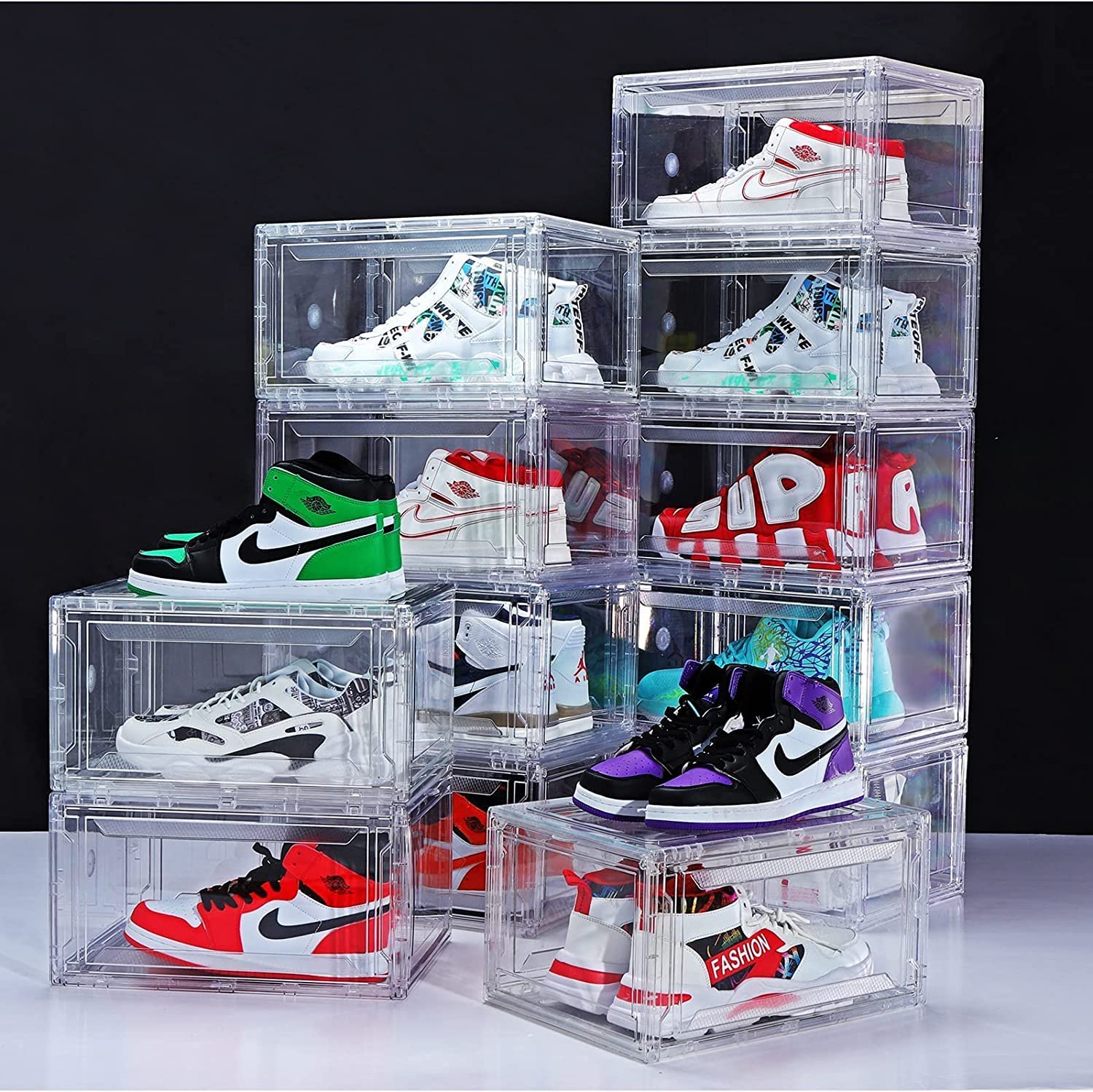 Shoe Boxes Clear Plastic Stackable Shoe Storage Organizers For Man and Women