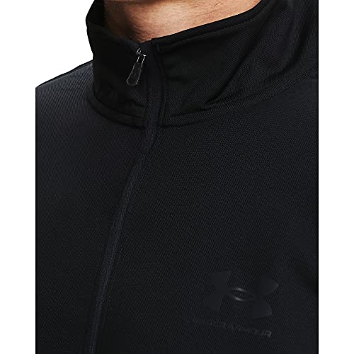 Under Armour Men's Pique Track Jacket, Black (001)/Black, Medium