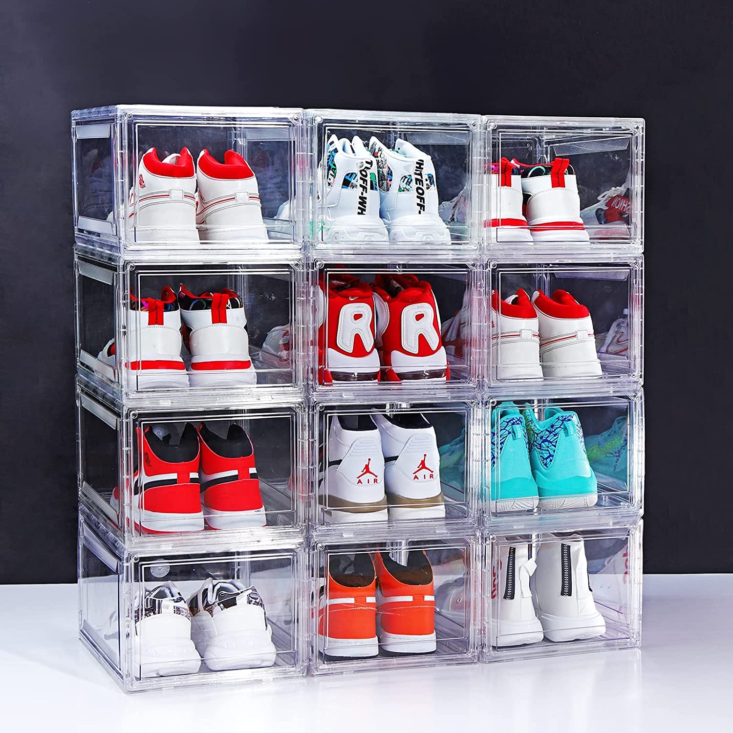 Shoe Boxes Clear Plastic Stackable Shoe Storage Organizers For Man and Women