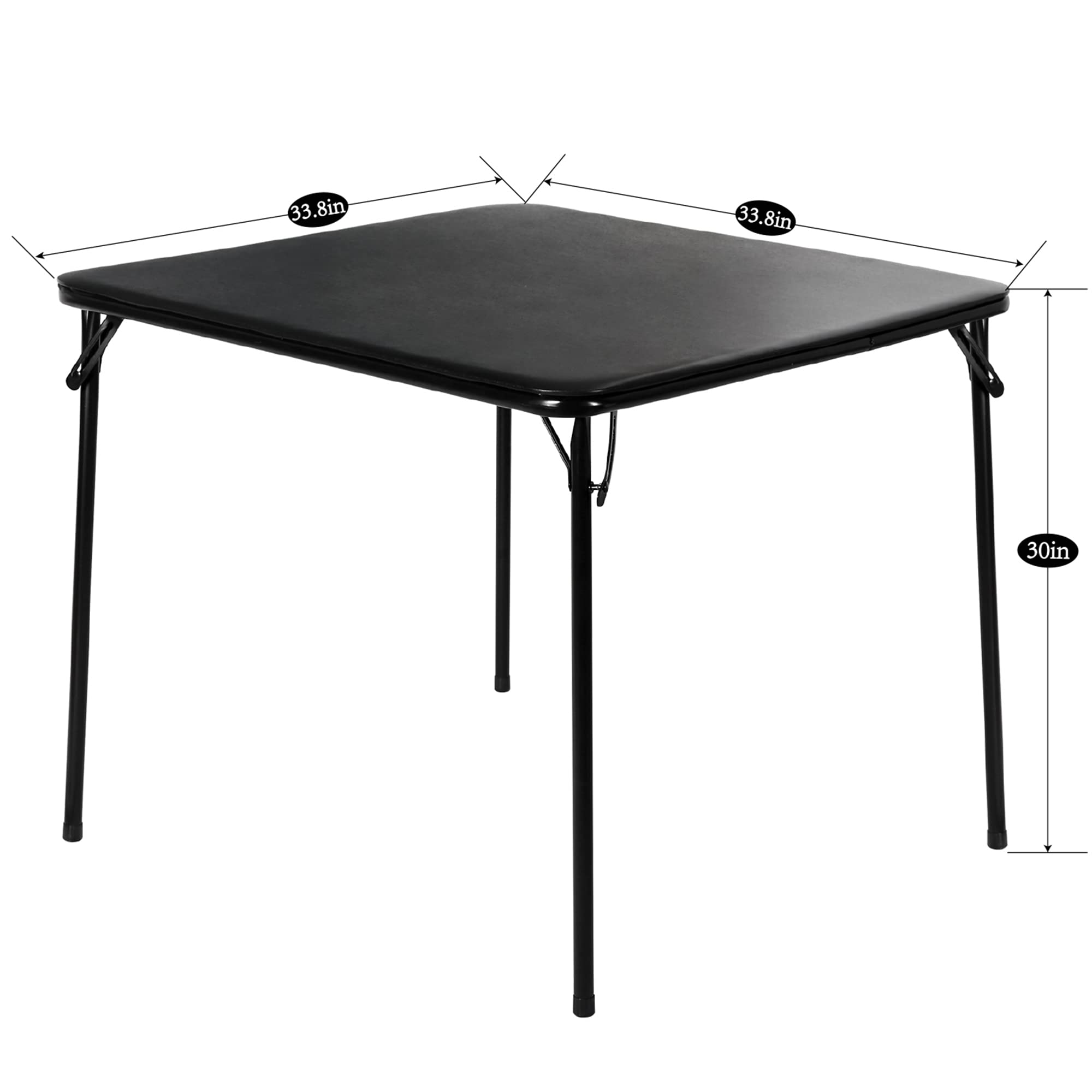 VECELO Portable Folding Card Table Square with Collapsible Legs & Vinyl Upholstery, 1 Piece