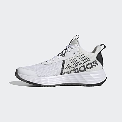 adidas Men's Own The Game 2.0 Basketball Shoe, White/Black/Grey, 9