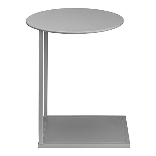 HollyHOME Round&Rectangle Metal End Side Table, Accent Anti-Rust Waterproof Simplistic Sofa Table, Modern Outdoor&Indoor Characteristic Coffee Table, (D)18.03"x(H)23.03"x(L)17.24"x(W)13.27", Grey