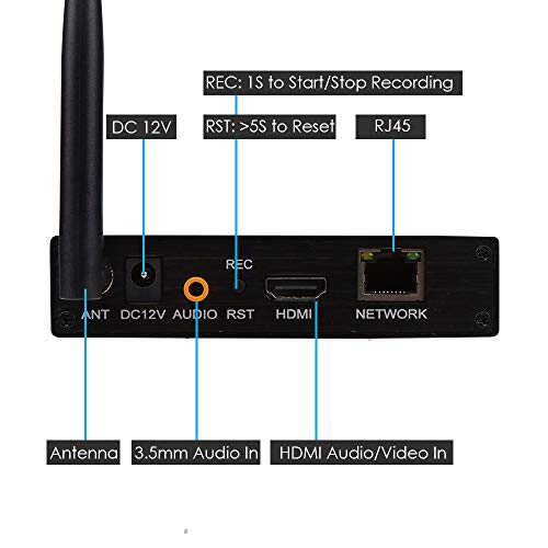 EXVIST H.265 1080P WiFi HDMI Video Encoder W/SD Card Slot Max. 128G DDNS HTTP RTMP RTSP TS UDP Compatible with ONV/HK Private Protool for IPTV Live Streaming to YouTube Facebook Vimeo