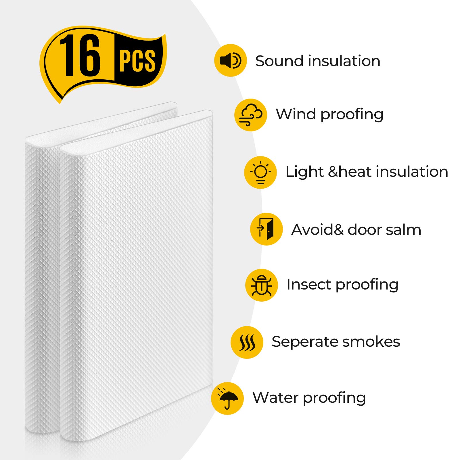 Zonon 32 Pieces Door Corner Seal Weatherstripping Exterior Door Frame Seal Draft Stopper Adhesive Corner Pads for Weather Stripping and Draft Protection (White)