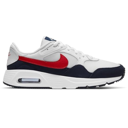 Nike Men's Low-Top Sneakers, White University Red Obsidian, 10.5