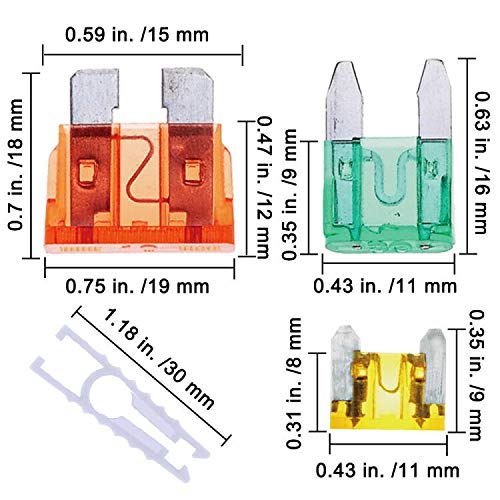340 Pcs Assorted Standard & Mini & Low Profile Mini Auto Car Truck Blade Fuses Set- 2A 5A 7.5A 10A 15A 20A 25A 30A 35A 40A-ATC/APR/ATO+ATM Mini Automotive Replacement Fuse Assortment Kit w/A Puller