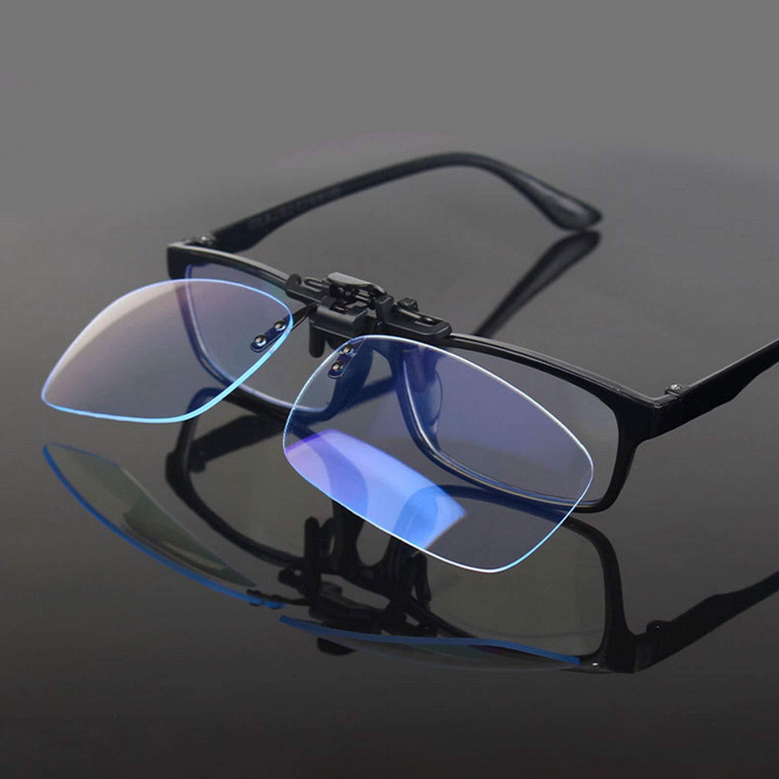 FRAZALA Flip-up Clip On Blue Light Blocking Glasses for Prescription Glasses Unisex Anti Blue-Ray Glasses for Eye Protection (2PCS)