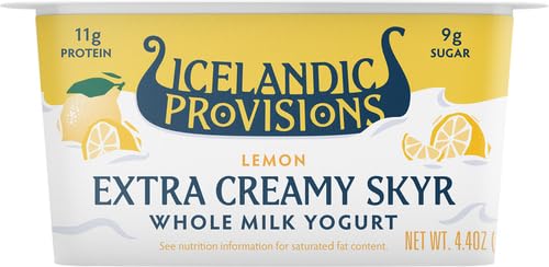 Icelandic Provisions Extra Creamy Skyr Lemon Whole Milk Yogurt, 4.4 oz