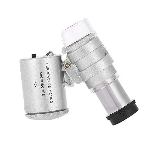 Semme Jewelry Magnifier, 60X Mini Microscope Pocket Magnifier Loupe Magnifying with LED UV Ligh for Jewelry, Diamonds, Gems, Coins, Engravings