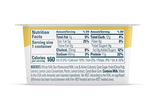 Icelandic Provisions Extra Creamy Skyr Lemon Whole Milk Yogurt, 4.4 oz