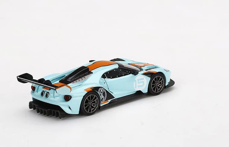 True Scale Miniatures Model Car Compatible with Ford GT MK II #15 Blue Orange Limited Edition 1/64 Diecast Model Car MGT00359
