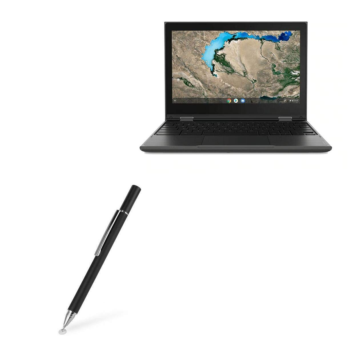 BoxWave Stylus Pen Compatible with Lenovo 300e Chromebook 2nd Gen (11.6 in) - FineTouch Capacitive Stylus, Super Precise Stylus Pen for Lenovo 300e Chromebook 2nd Gen (11.6 in) - Jet Black