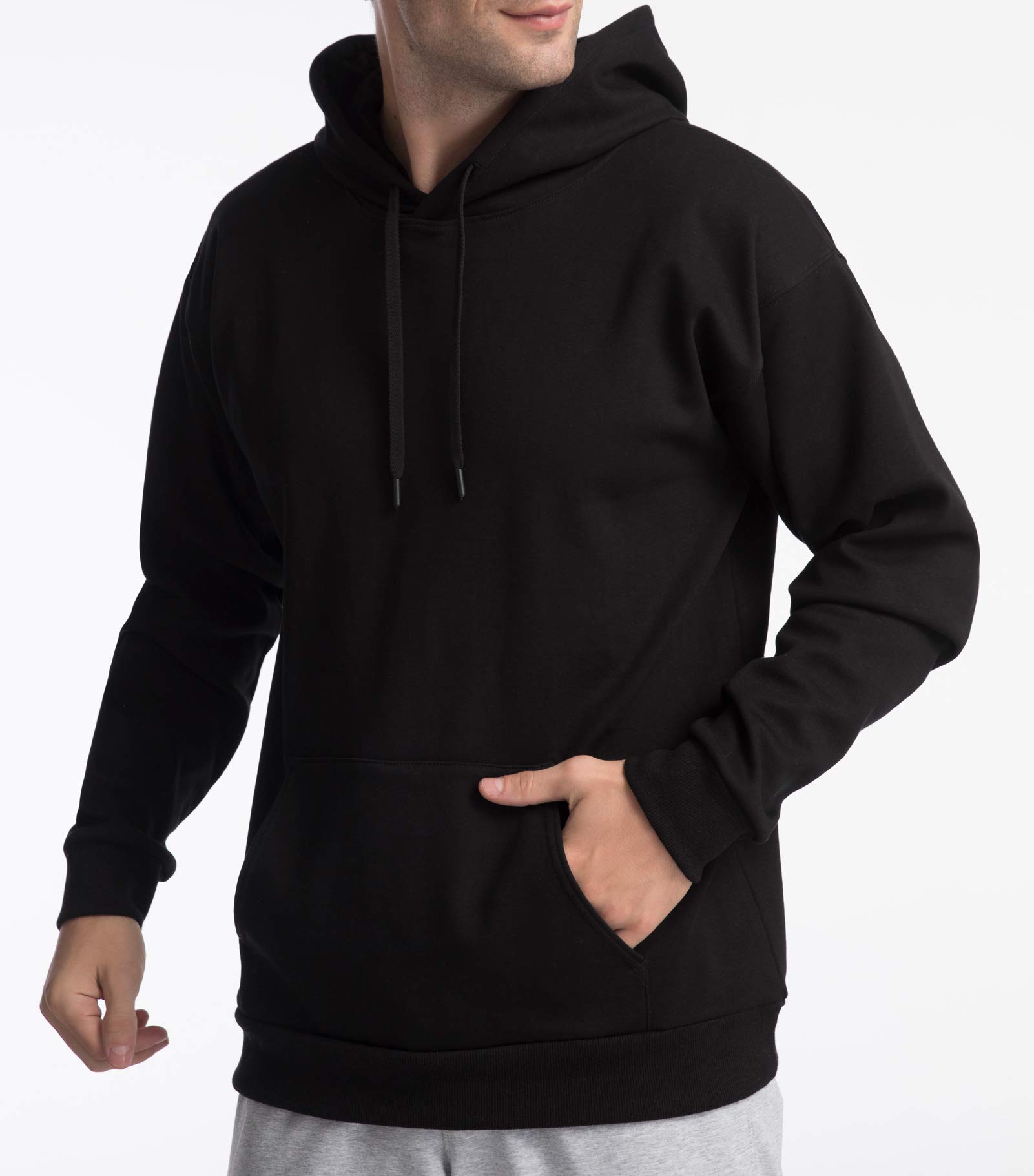 THE GYM PEOPLE Men's Hoodie, 609 Black(Fleece Lined), X-Large