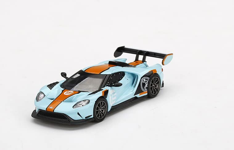 True Scale Miniatures Model Car Compatible with Ford GT MK II #15 Blue Orange Limited Edition 1/64 Diecast Model Car MGT00359