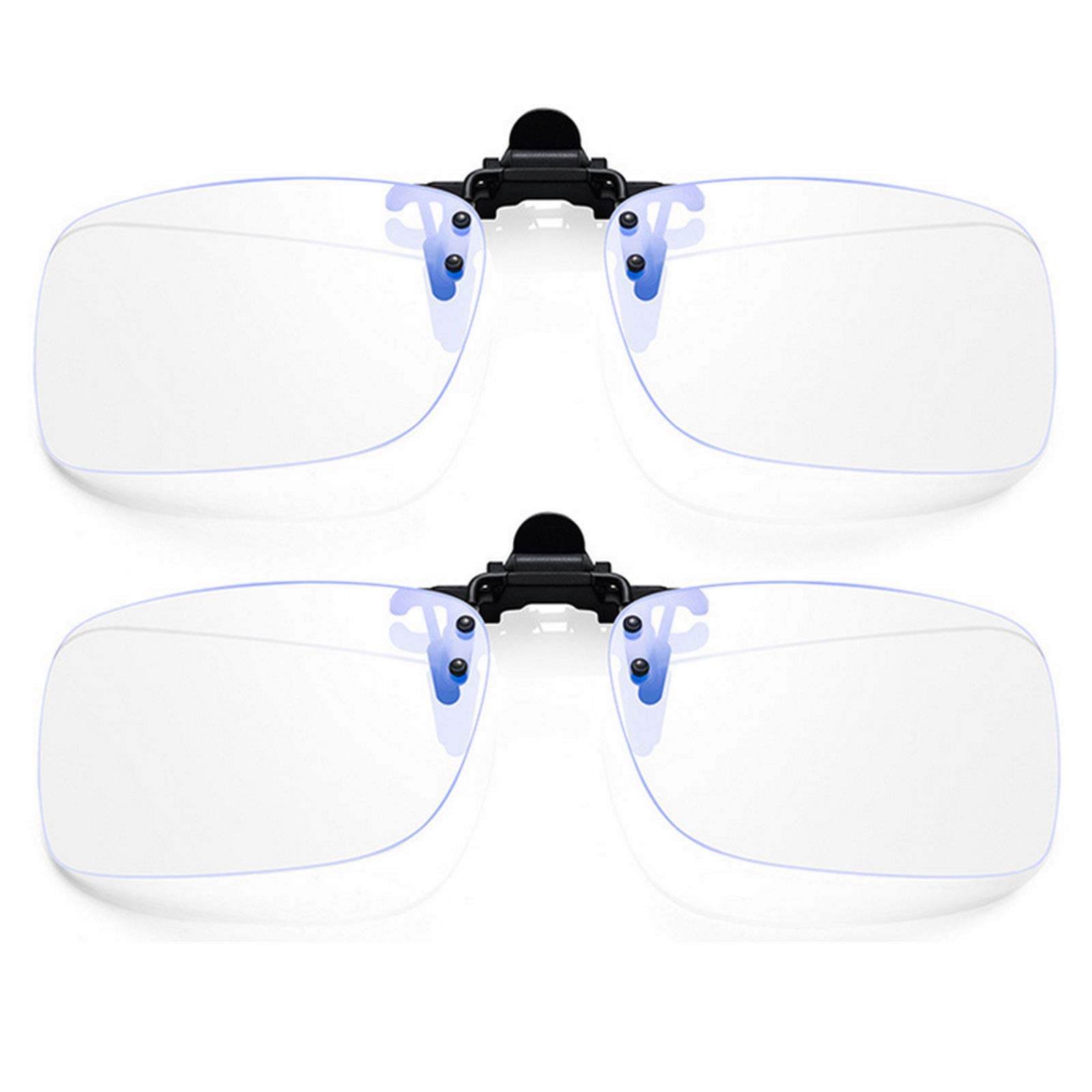 FRAZALA Flip-up Clip On Blue Light Blocking Glasses for Prescription Glasses Unisex Anti Blue-Ray Glasses for Eye Protection (2PCS)
