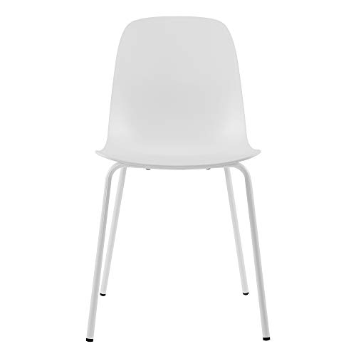 thksbought Set of 4 Dining Chairs with Legs for Kitchen Living Room(Matte White)