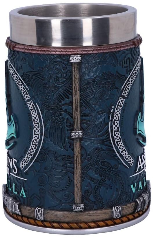 Assassin's Creed Nemesis Now B5335S0 Officially Licensed Valhalla Viking Game Tankard, Resin w. Stainless Steel, 300 milliliters, Multicolour