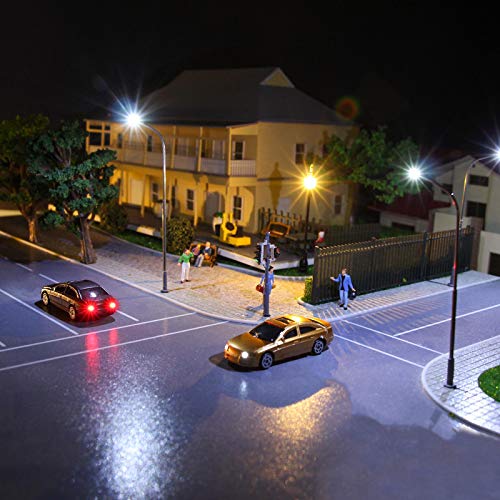 EC100 12PCS 1:87 HO Scale Model Lighted Car with 12V LED Head and Rear Lights Layout