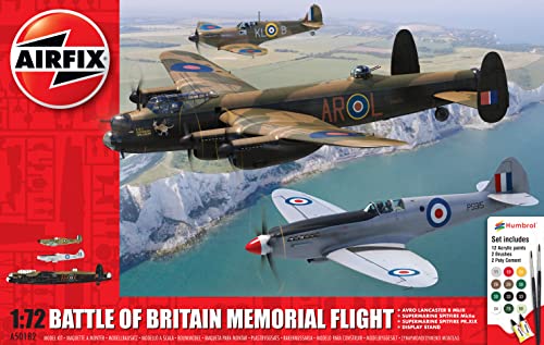 Airfix Battle of Britain RAF Memorial Flight 1:72 WWII Aviation Plastic Model Gift Set A50182