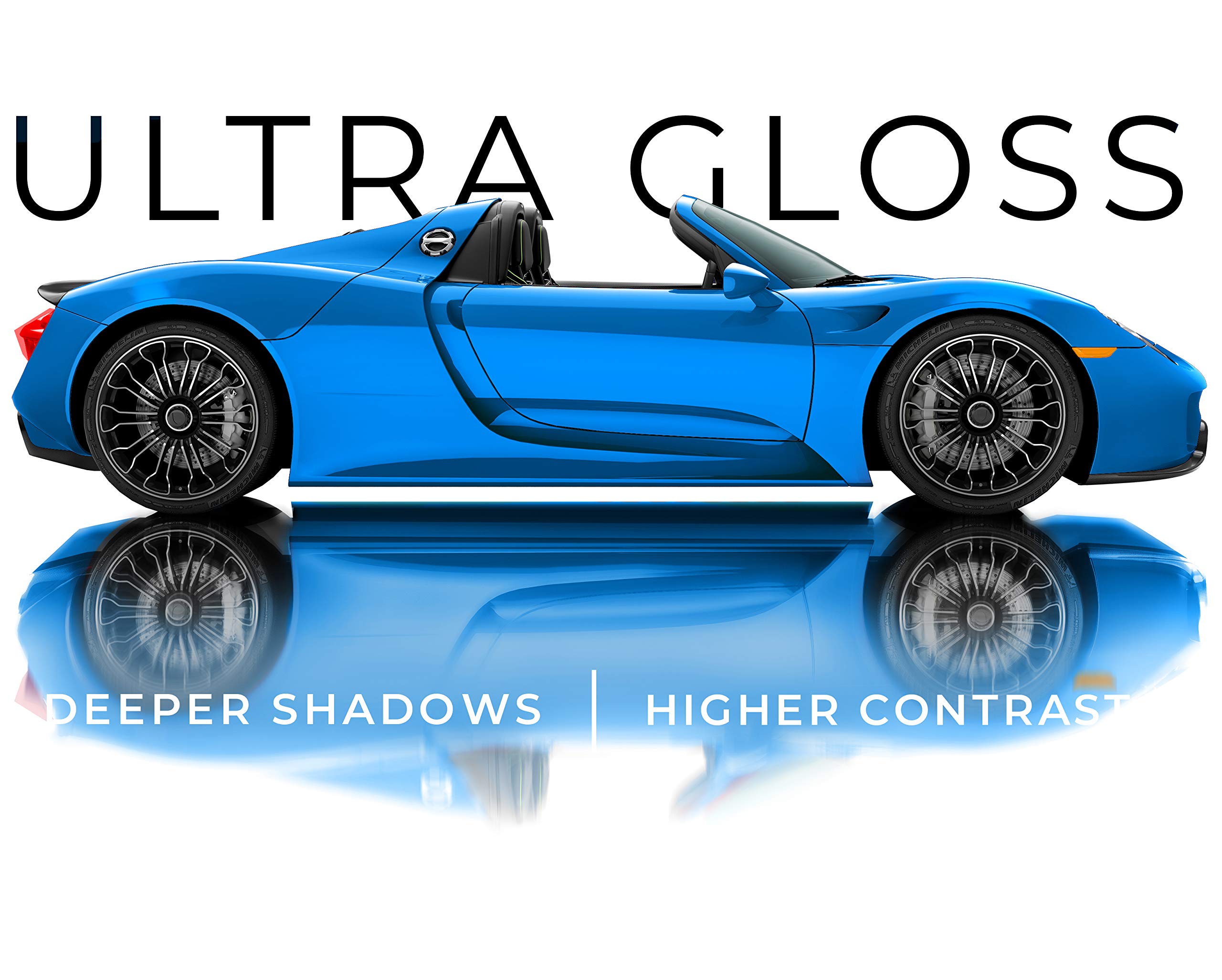 VViViD+ Ultra Gloss Smurf Blue Vinyl Car Wrap Premium Paint Replacement Film Roll with Nano Air Release Technology, Stretchable Protective Cap Liner, Self Adhesive, Indoor Outdoor (1ft x 5ft)