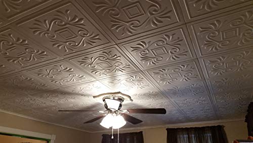 A la Maison Ceilings R159 Cockatoos Foam Glue-up Ceiling Tile (256 sq. ft./Case), Pack of 96, Plain White