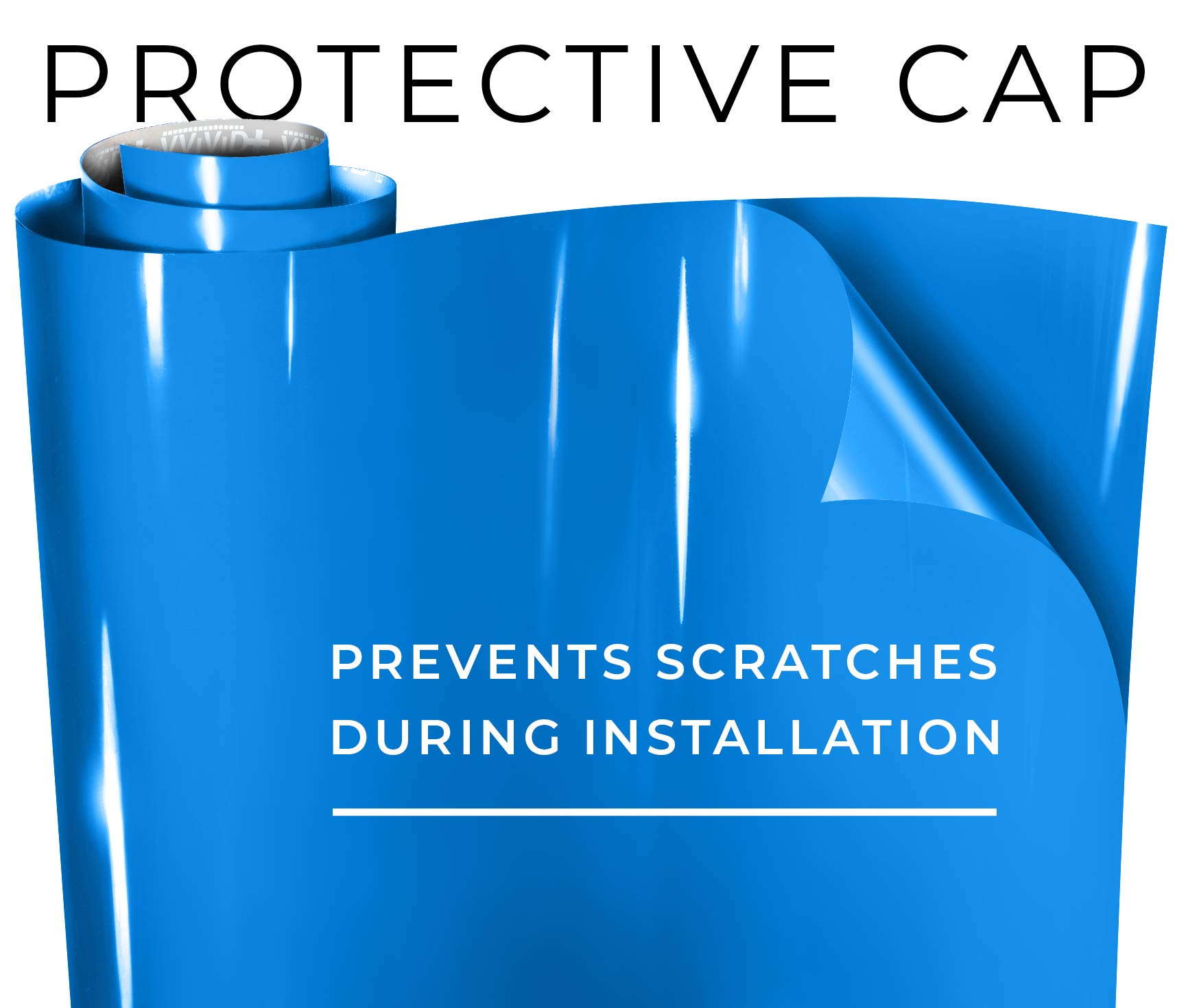 VViViD+ Ultra Gloss Smurf Blue Vinyl Car Wrap Premium Paint Replacement Film Roll with Nano Air Release Technology, Stretchable Protective Cap Liner, Self Adhesive, Indoor Outdoor (1ft x 5ft)