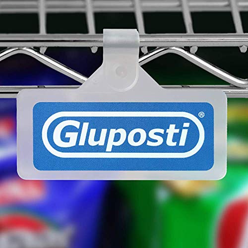 25 Clear Plastic Wire Shelf Label Holders for Adhesive Labels, Professional Display Retail Price Tag Ticket Hanger Clips, Snap On Pantry Sign Label Holder for Wire Shelves & Baskets (3" W x 1.25" H)