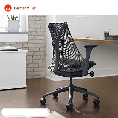 Arm Pads Caps Replacement for Herman Miller Fixed and Height Adjustable Armrest Sayl Office Chair, Black Vinyl (1-Pair)