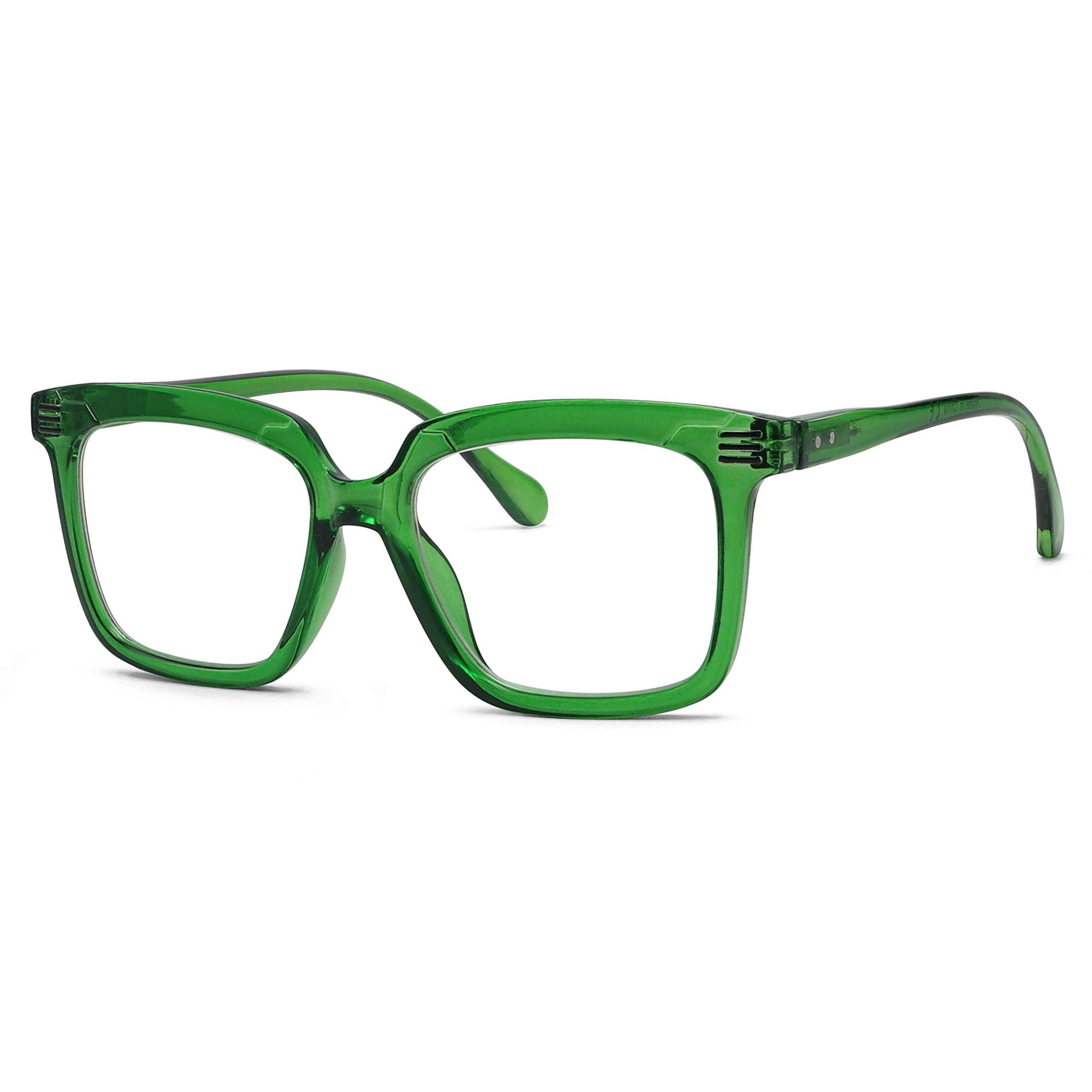 Eyekepper Square Reading Glasses for Women Large Frame Readers - Green +1.50