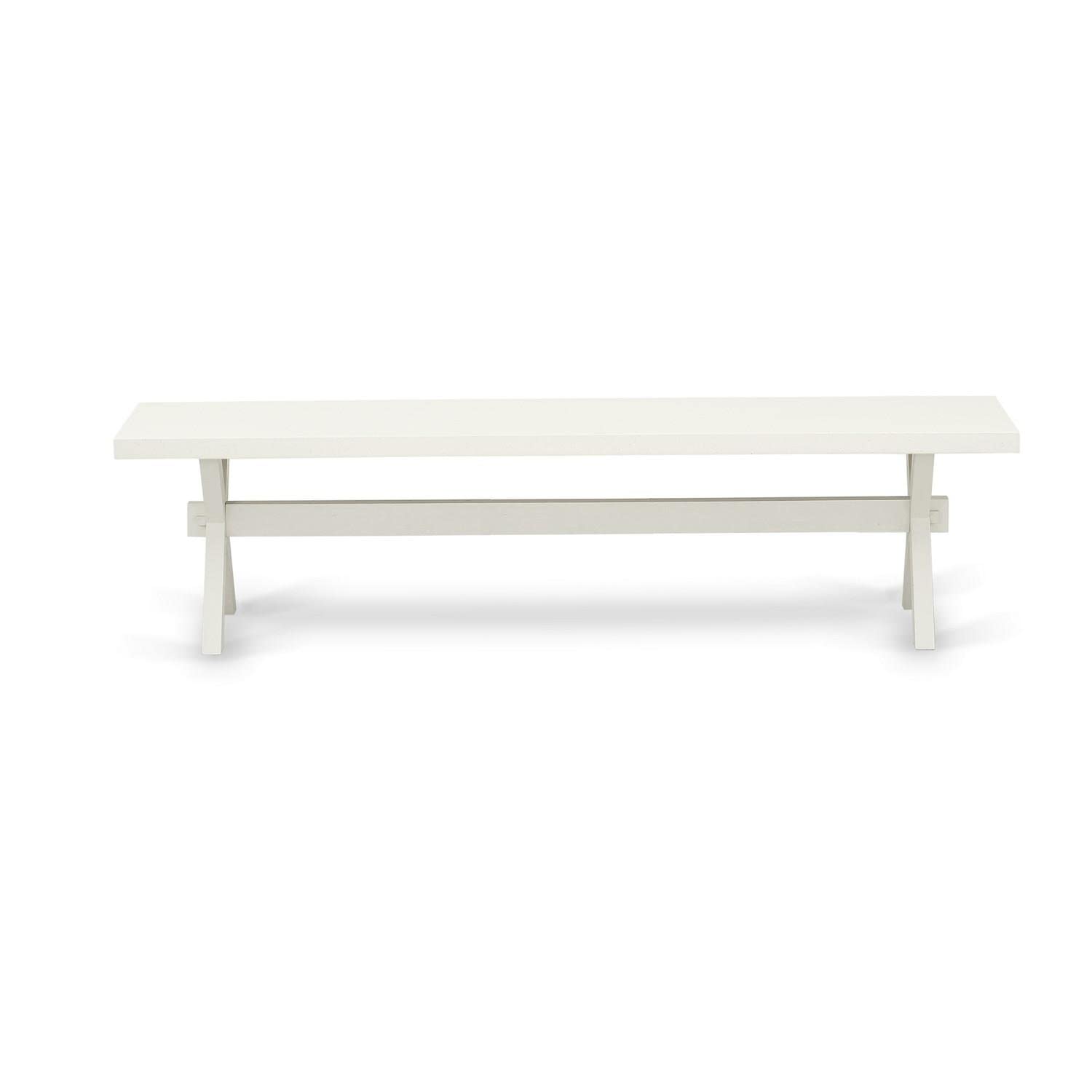 East West Furniture XB026 X-Style Modern Dining Room Bench with Wood Seat, 60x15x18 Inch, Multi-Color
