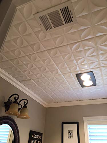 A La Maison Ceilings R103 Perceptions Foam Glue-up Ceiling Tile (256 sq. ft./Covers), Pack of 96, Plain White
