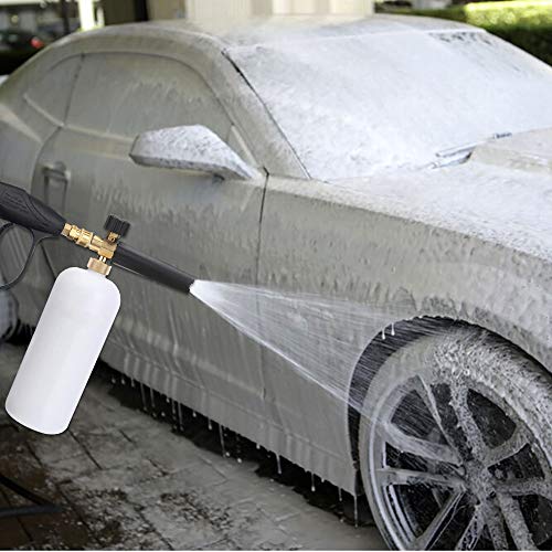 Selkie Foam Cannon Gun Kit, Foam Cannon Blaster with 1/4 Inch Quick Connector with 5pcs Pressure Washer Nozzle Tip,M22-14 mm and 3/8" Quick Inlet Connector, Jet Wash Gun 4350 PSI
