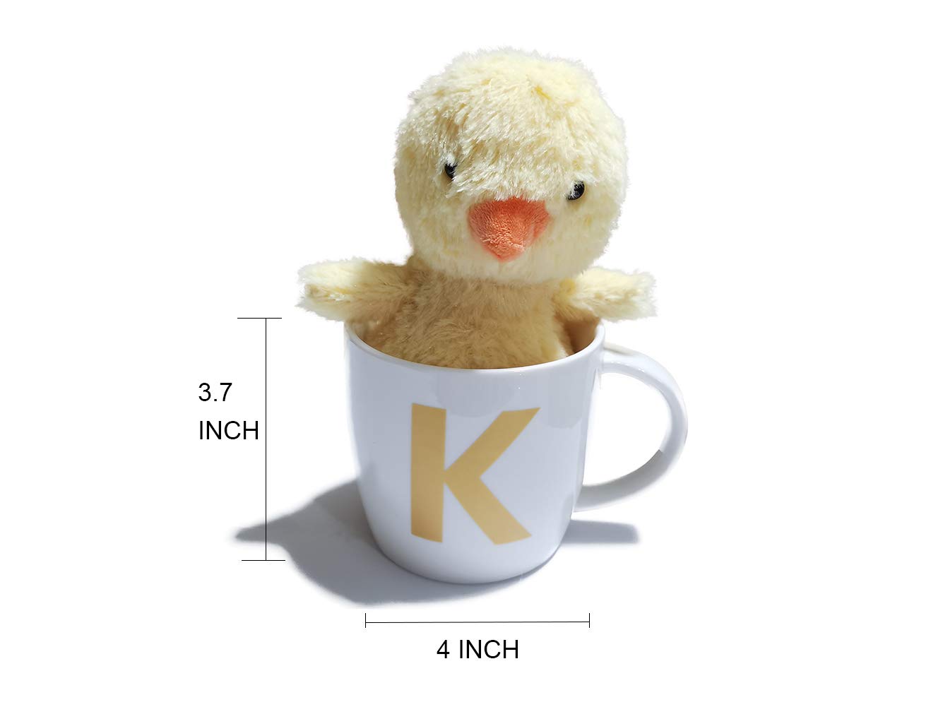 ZaH 16oz Coffee Mug Alphabet Ceramic Mug ABC Letter Cup for Women Men Boys Girls - Home Decoration Initial A-Z Mug (K)