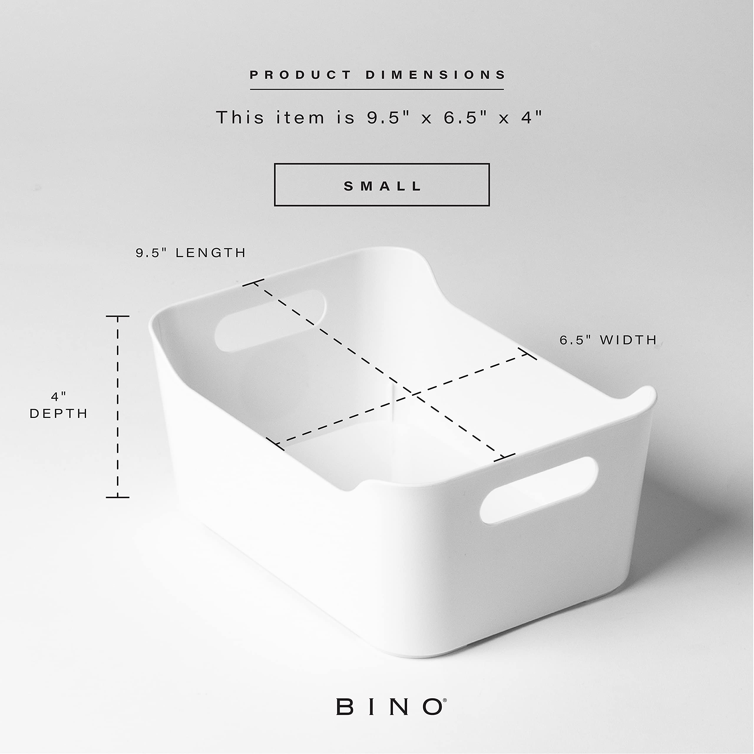 BINO Plastic Storage Bins - Small 2 Pack, White - THE SOHO COLLECTION - Pantry Organizers and Fridge Organizer