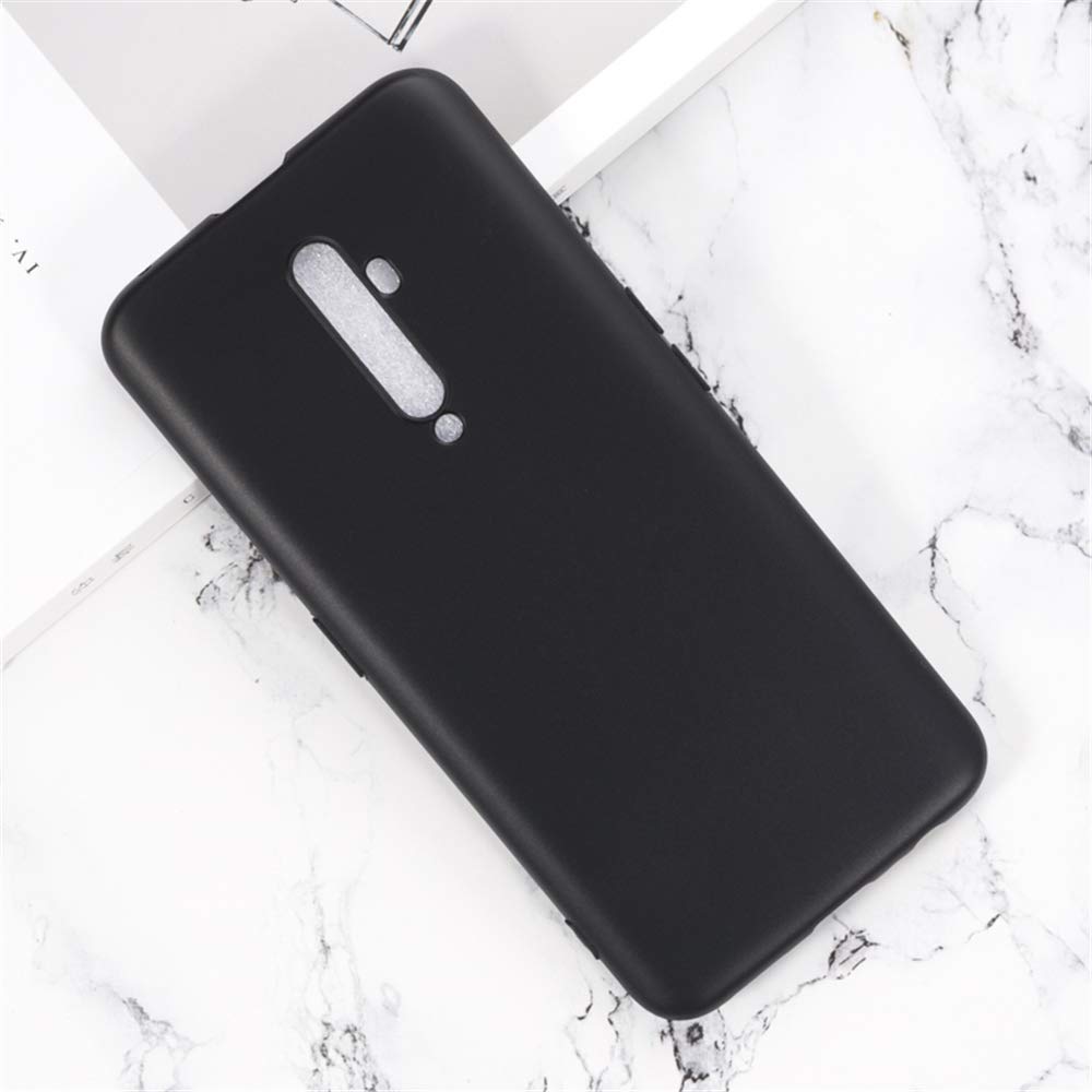 Shantime Oppo Reno 2Z Case, Scratch Resistant Soft TPU Back Cover Shockproof Silicone Gel Rubber Bumper Anti-Fingerprints Full-Body Protective Case Cover for Oppo Reno 2F (Black)