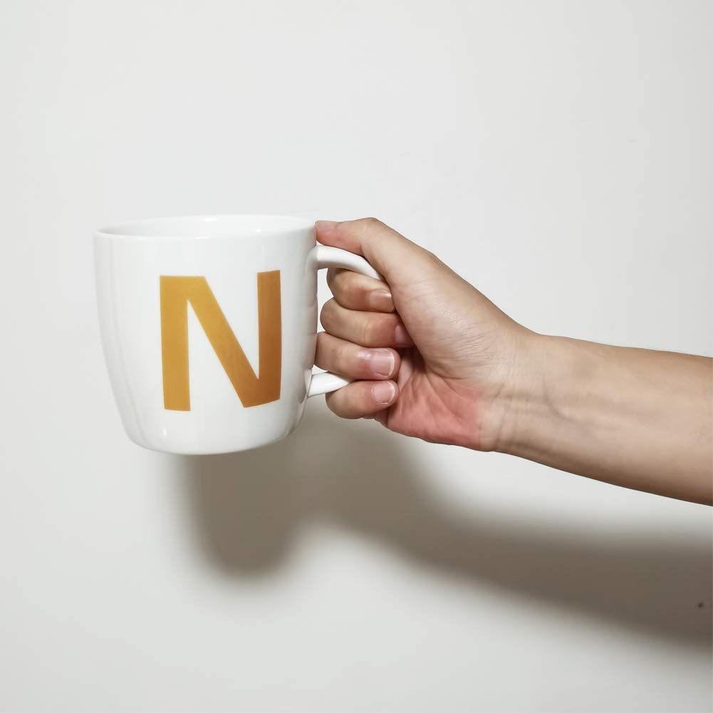ZaH 16oz Coffee Mug Alphabet Ceramic Mug ABC Letter Cup for Women Men Boys Girls - Home Decoration Initial A-Z Mug (K)