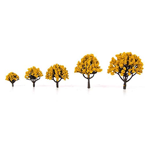 BESPORTBLE 20pcs Model Trees Fake Plastic Train Trees Railroad Scenery Architecture Trees for DIY Micro Landscape Bonsai 3CM-8CM (Orange)