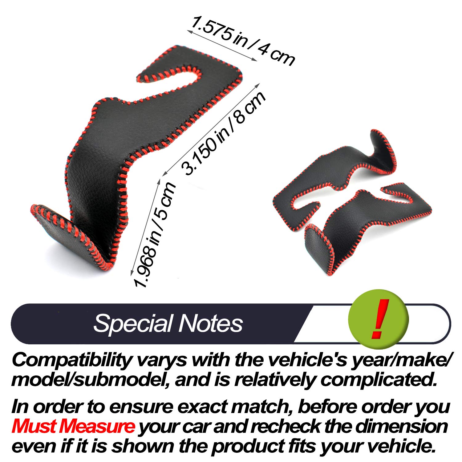 MECHCOS Car Seat Headrest Hooks for Car Back Seat Organizer Hanger Storage Hook Holder for Car SUV Organization Purse Shopping Groceries Bag Handbag, Black & Red, 2 Pack