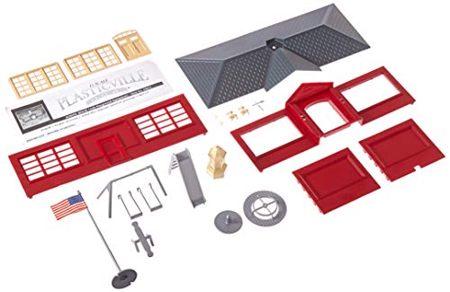 Bachmann Trains - PLASTICVILLE U.S.A. BUILDINGS – CLASSIC KITS - SCHOOL HOUSE w/Playground Equipment - O Scale