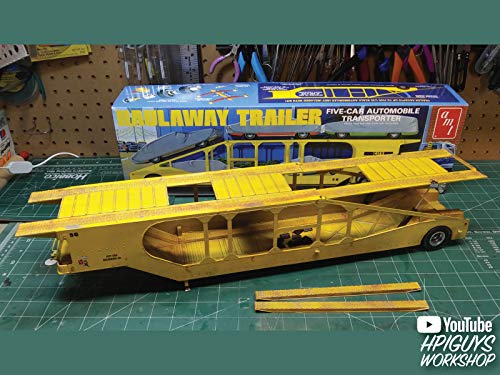 AMT 5-Car Haulaway Trailer 1/25th Scale Model Kit, White (AMT1193)