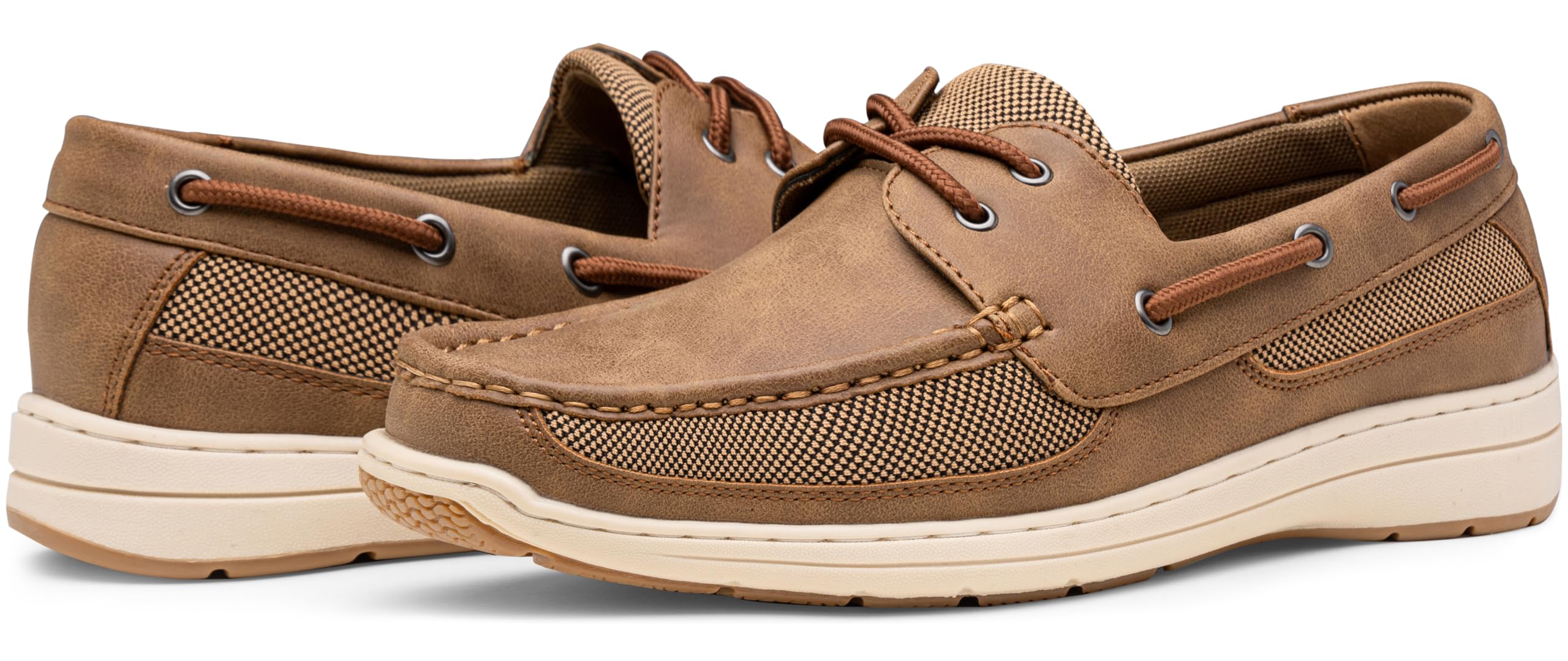 Vostey Men's Boat Shoes Slip On Stylish Casual Loafers Shoes(BMY3003 tan 10)