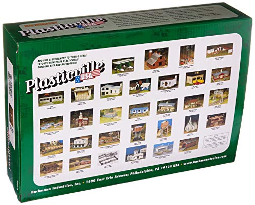 Bachmann Trains - PLASTICVILLE U.S.A. BUILDINGS – CLASSIC KITS - SCHOOL HOUSE w/Playground Equipment - O Scale